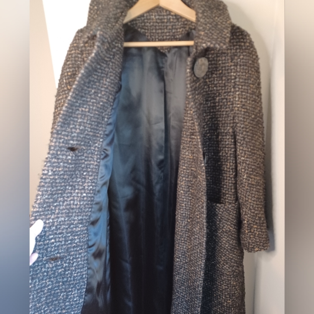 1950-60's Vintage Long Tweed Button-Up Coat - Gem